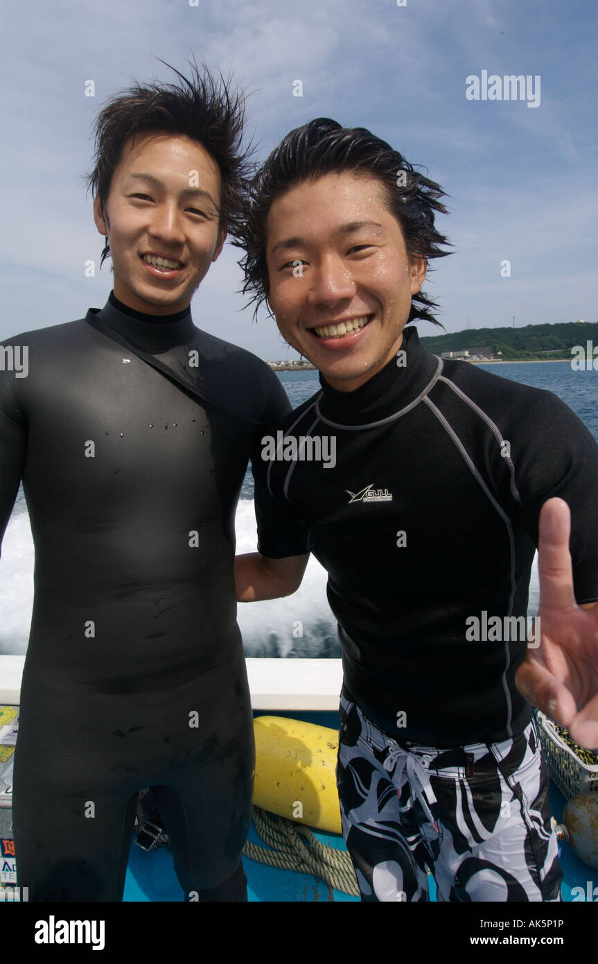 local Japanese dive masters Stock Photo - Alamy