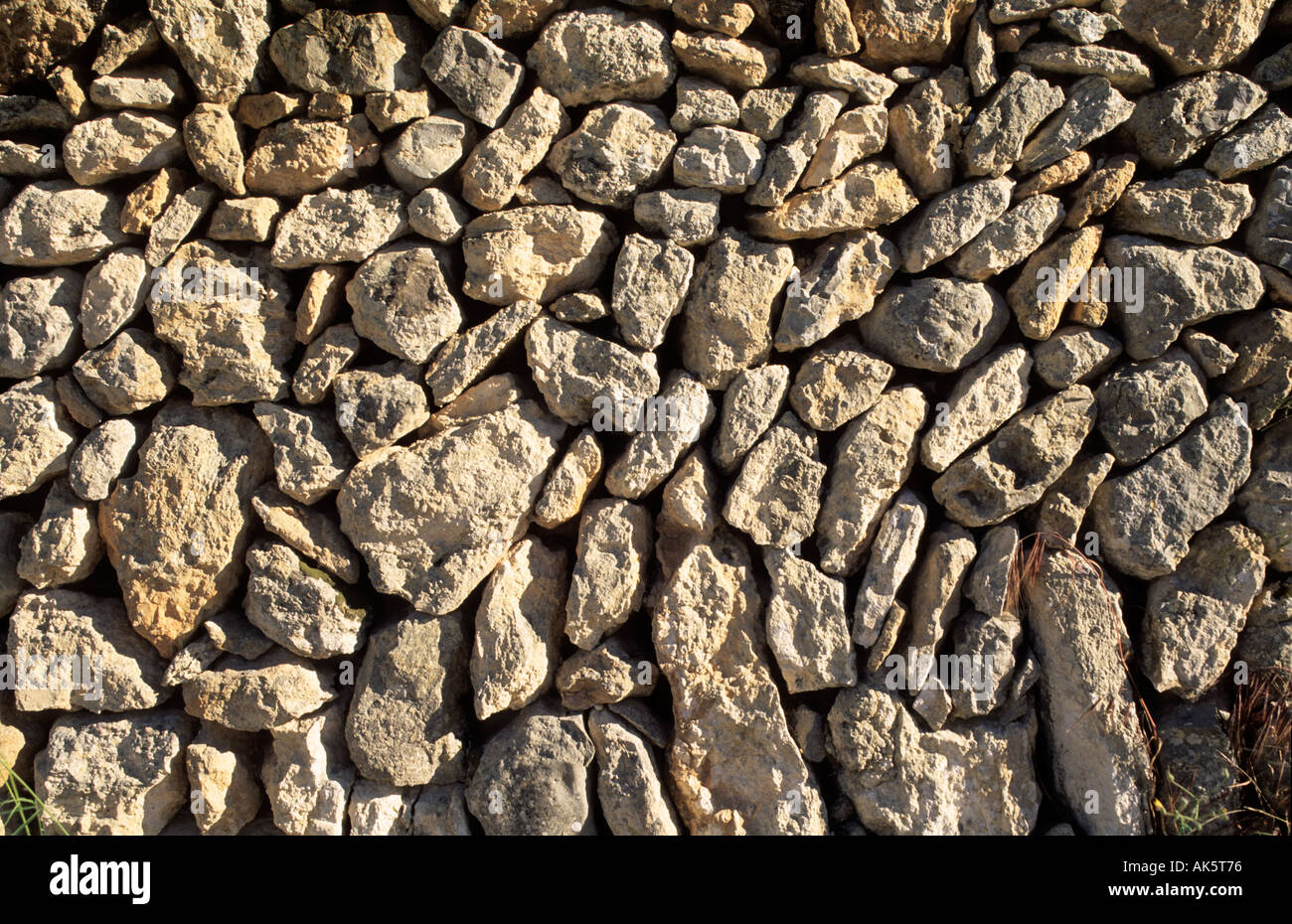 detail of a dry wall or stone wall Stock Photo - Alamy