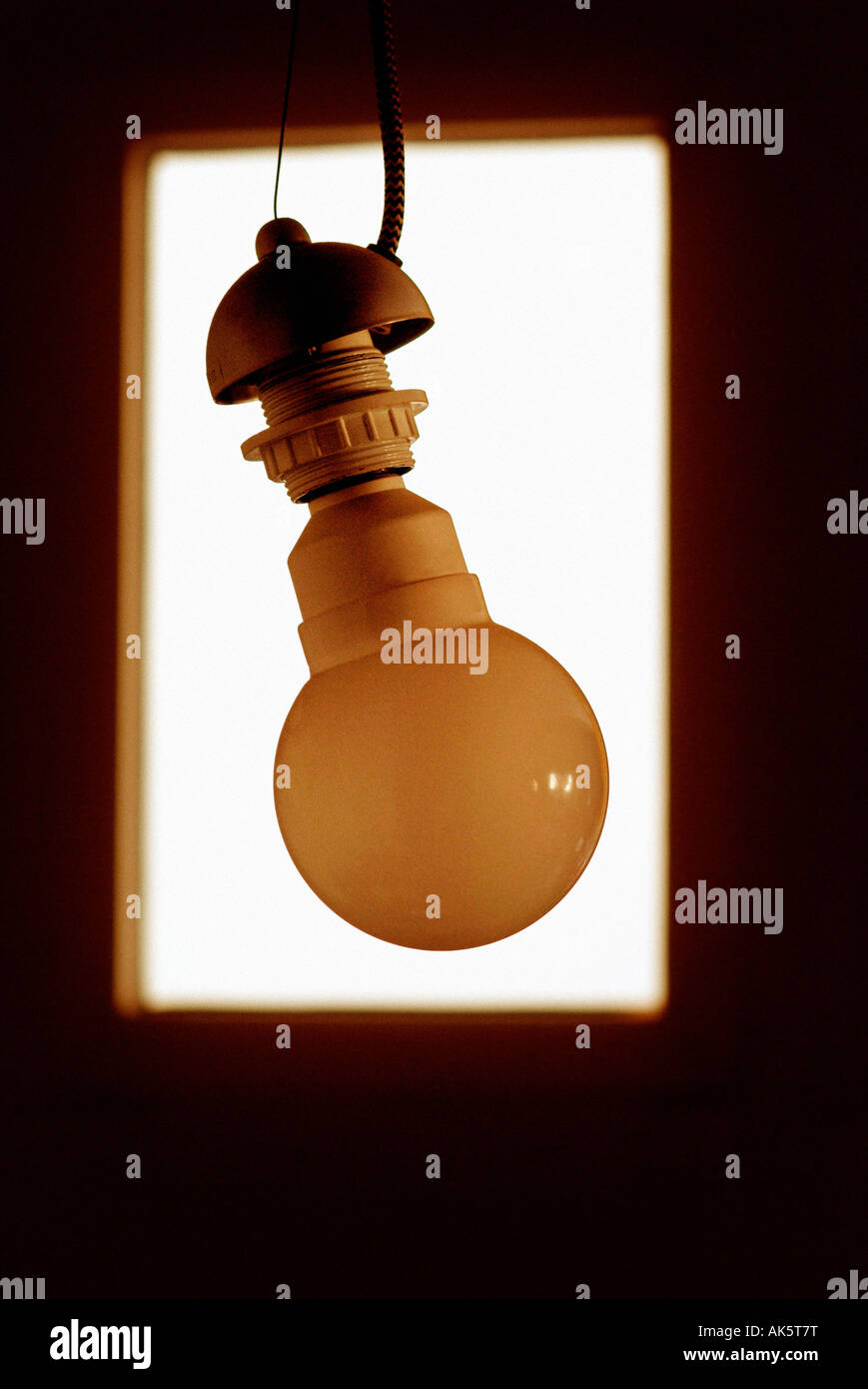 lightbulb and window on background Stock Photo - Alamy