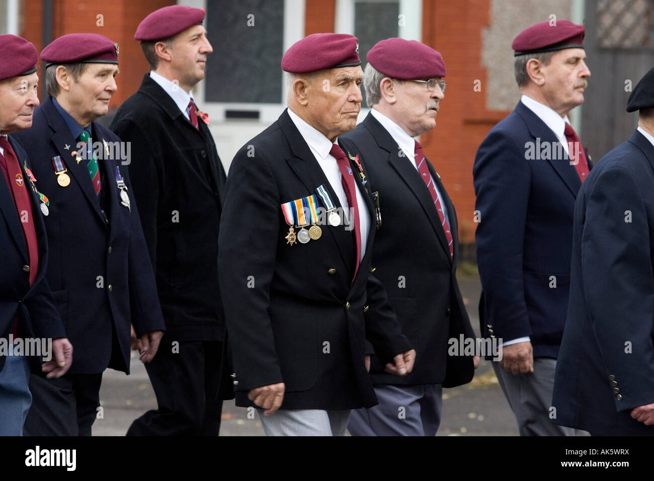 War veterans pays their respect at Remembrance Sunday Service Stock ...