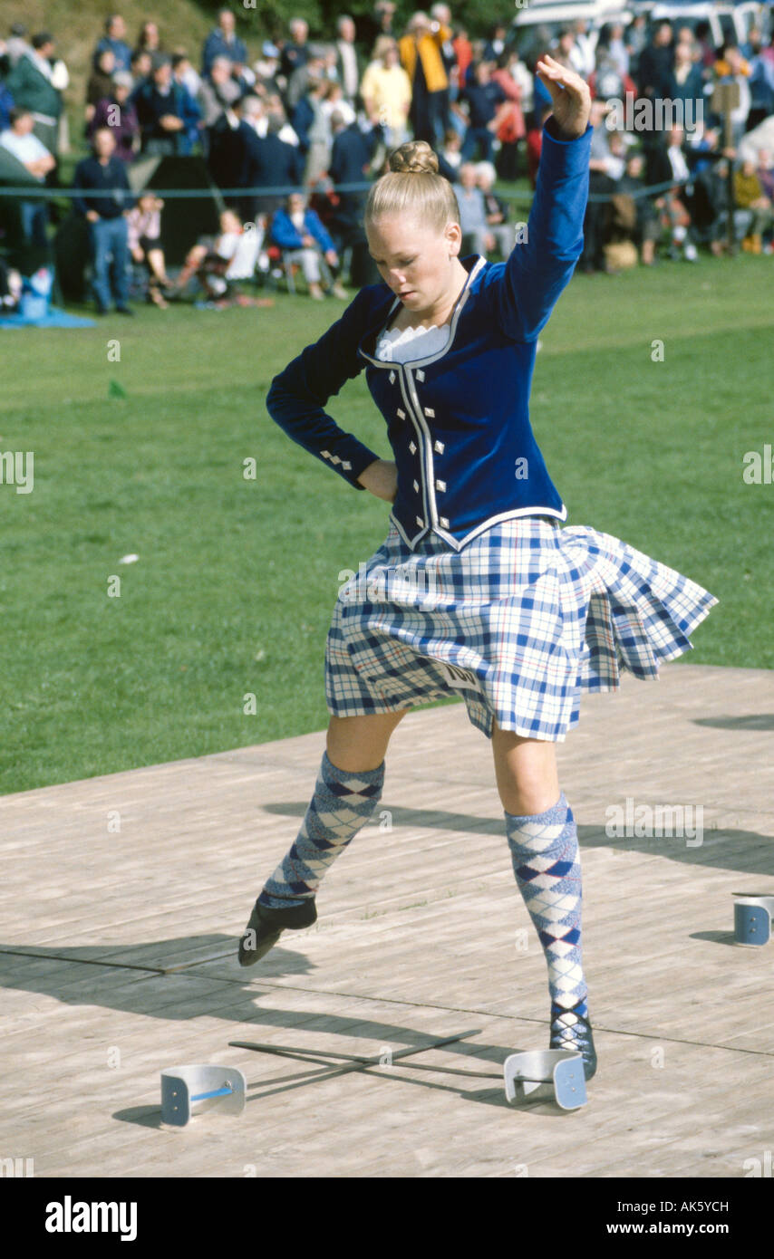 Traditional Scottish Highland dancing comeptition at the Pitlochry ...
