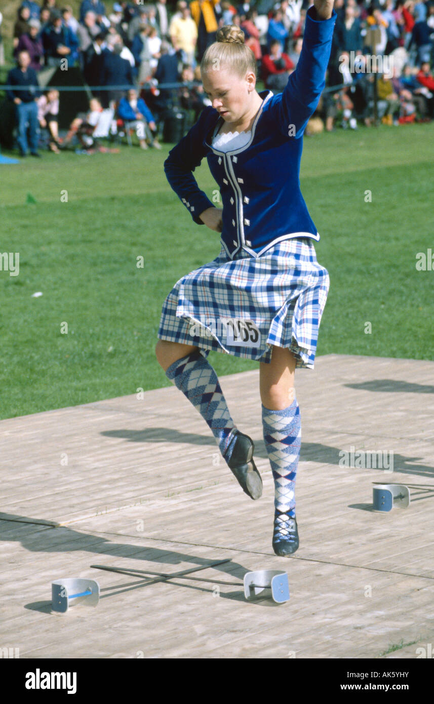 Traditional Scottish Highland dancing comeptition at the Pitlochry ...
