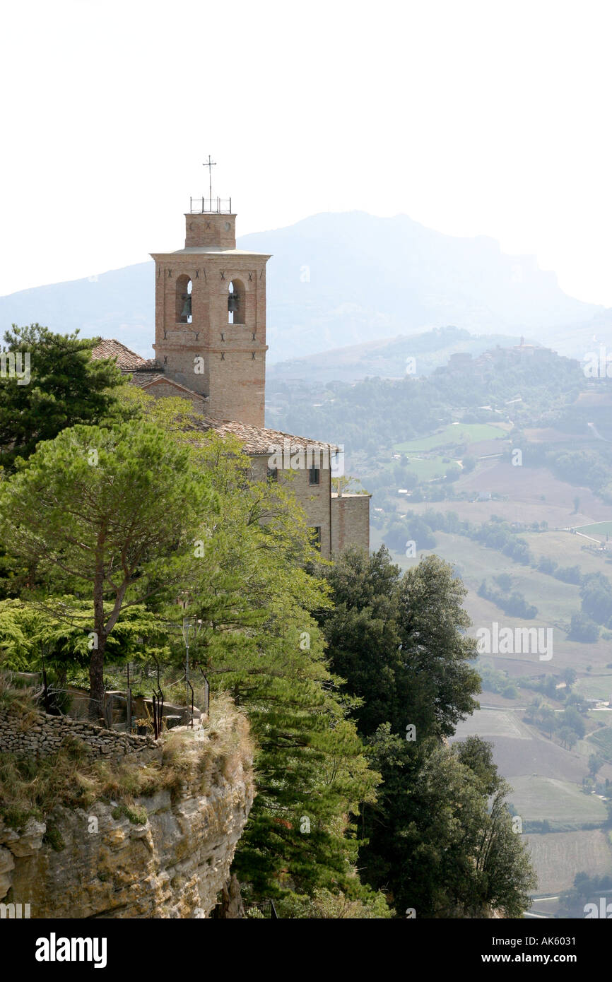 Montefalcone Appennino in Le Mache ,Italy the church tower over looking ...