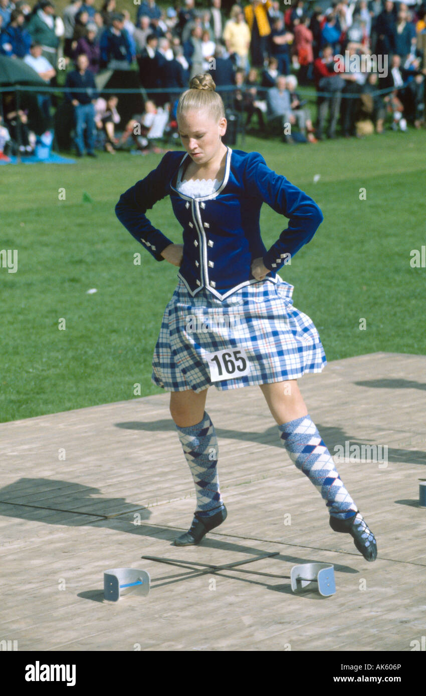 Traditional Scottish Highland dancing competition at the Pitlochry ...