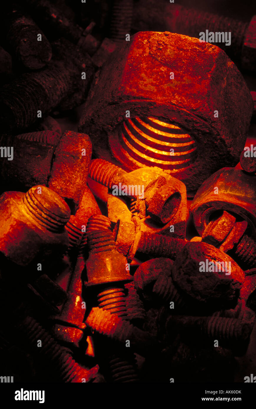 Rusty nuts and bolts Stock Photo - Alamy