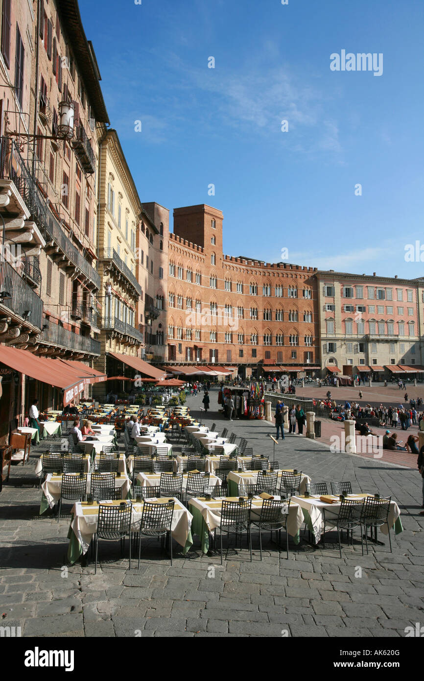 tourists eating drinking at street cafes and restaurants in famous ...