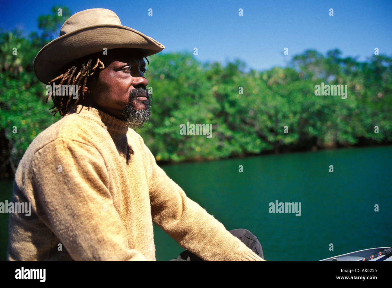 Belize River guide Stock Photo - Alamy