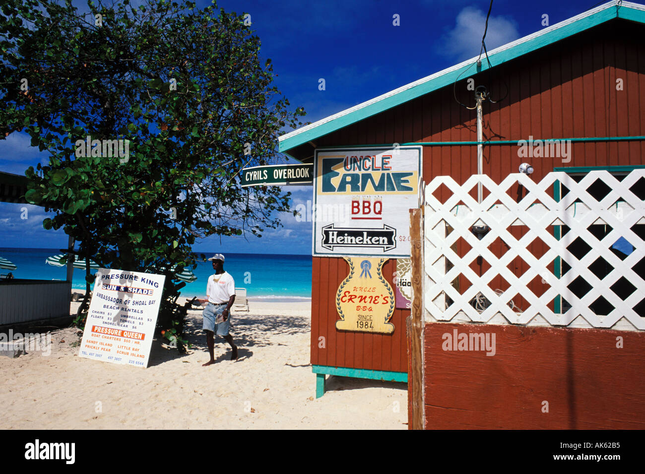 Anguilla, Shoal Bay, Uncle Ernies Beach Bar Stock Photo - Alamy