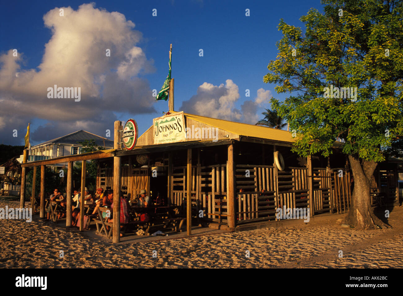 Anguilla, Sandy Ground, Johnnos Beach Bar Stock Photo - Alamy