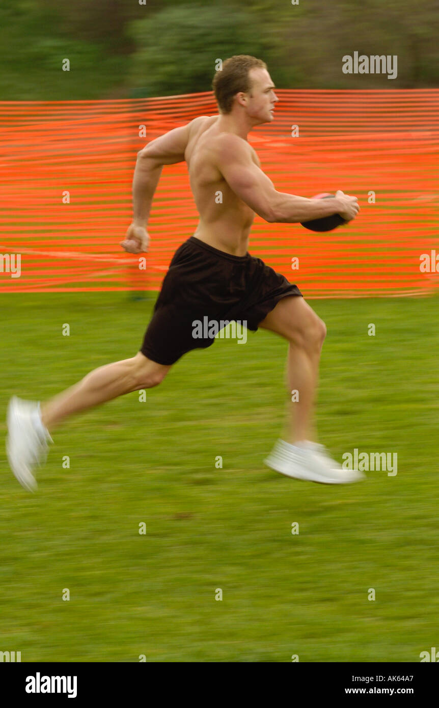 Man playing touch american football hi-res stock photography and images ...