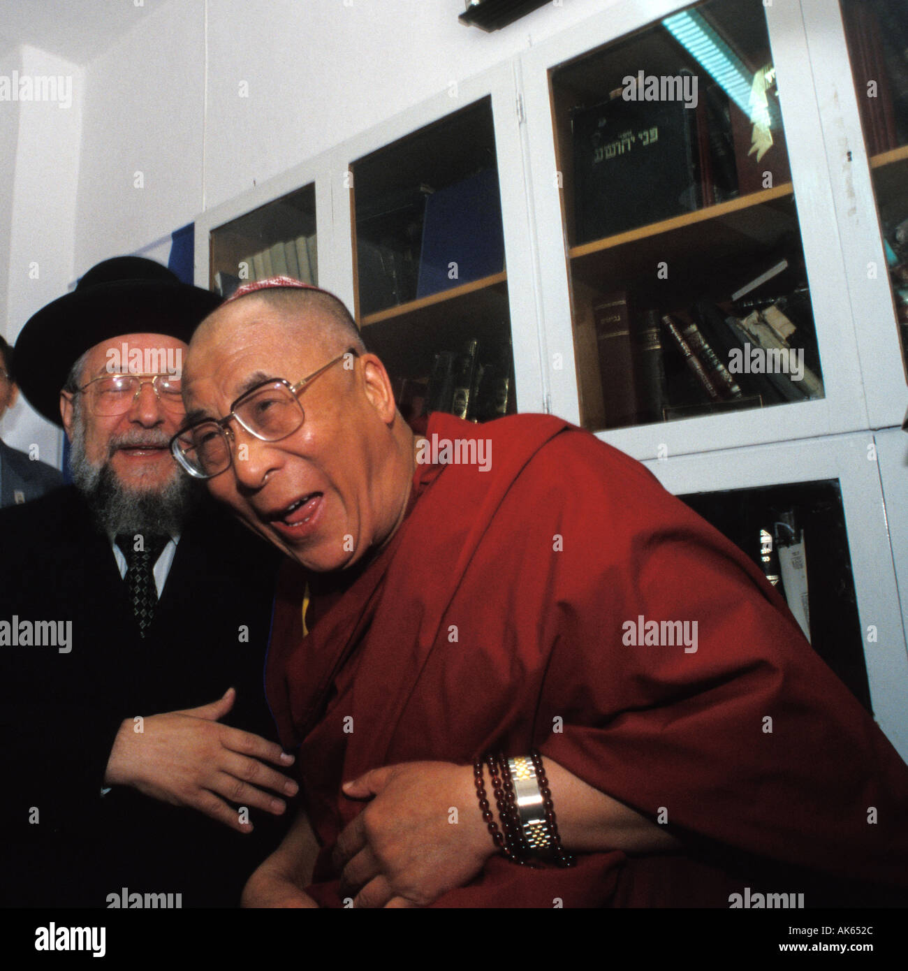 Israel, Jerusalem, Dalai Lama and Chief Rabbi of Israel Stock Photo - Alamy