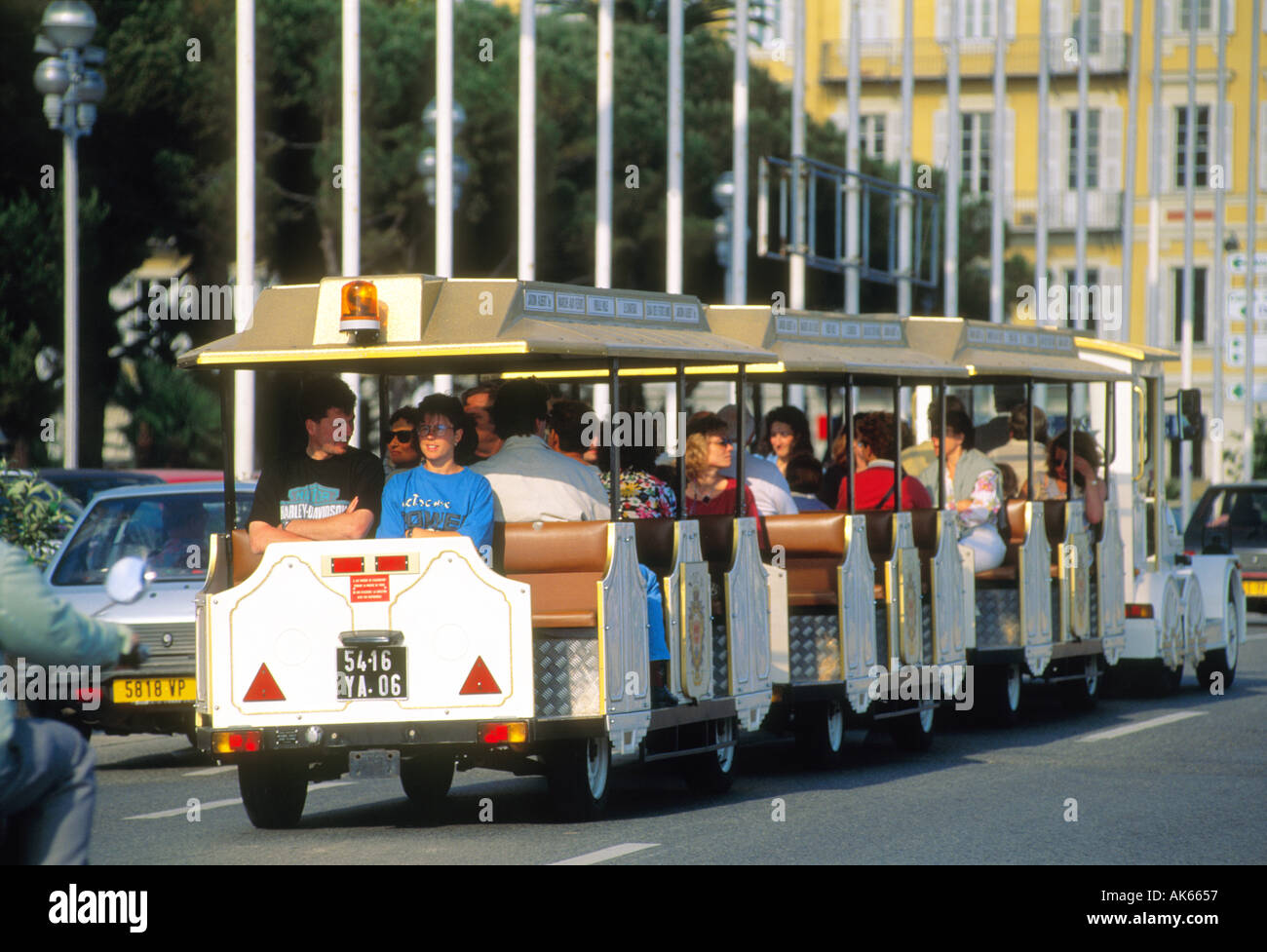 French Riviera Cote d Azur Nice tour train Stock Photo - Alamy