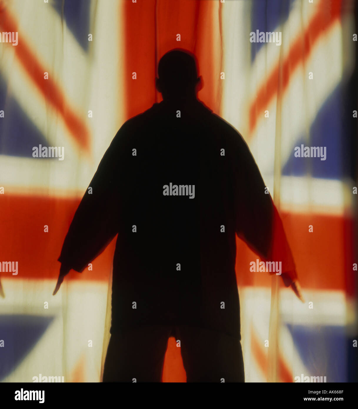 Union Jack Portrait, Union flag with skinhead silhoutte Stock Photo - Alamy