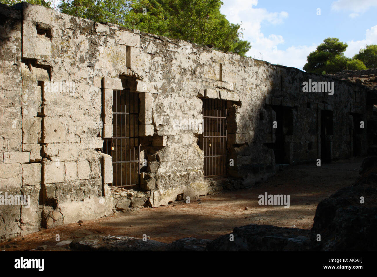 Zakynthos Castle prison, Zakynthos, Greece Stock Photo - Alamy