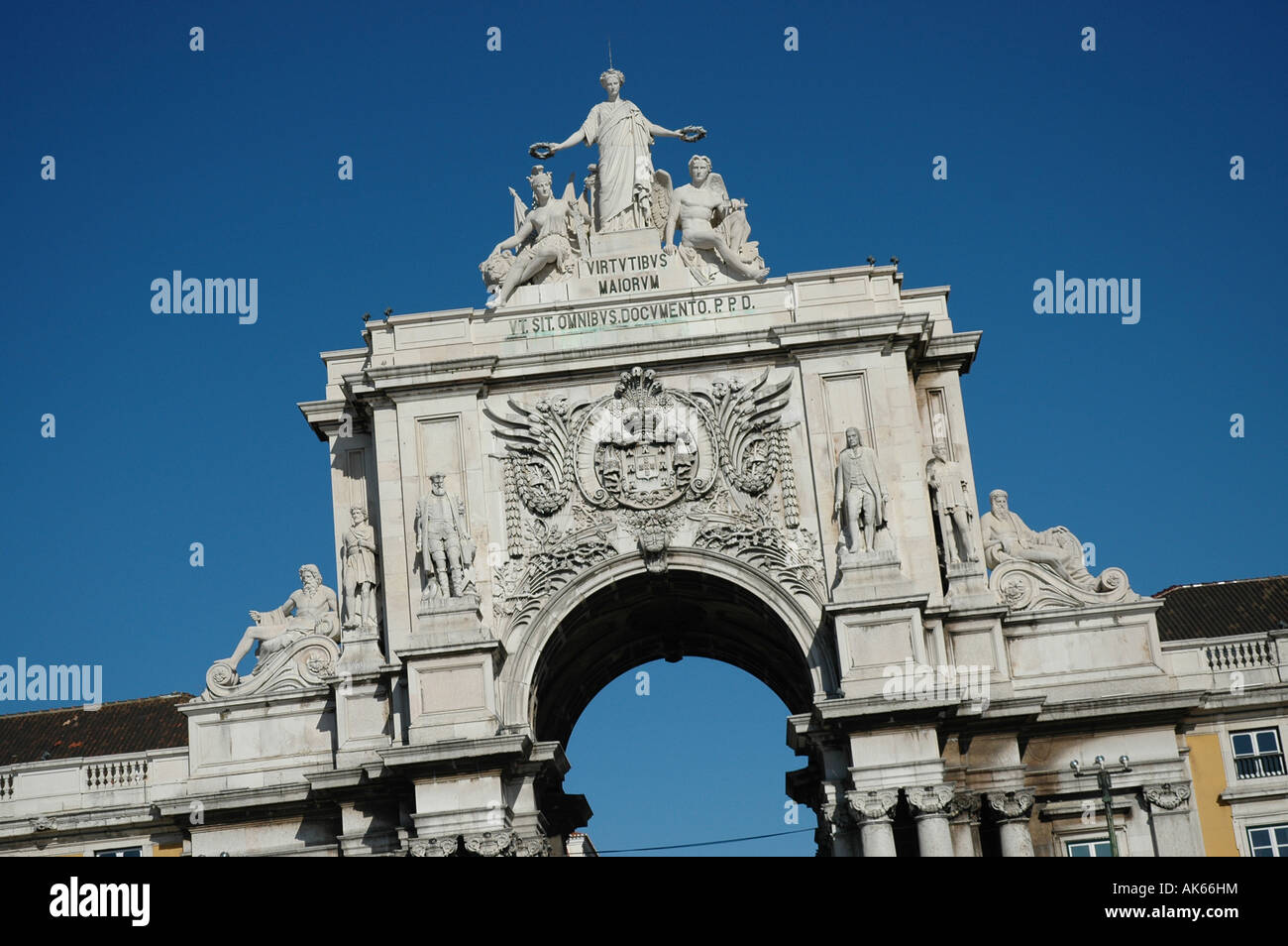 Praca do Comercio Schlossplatzt Denkmal monument benchmark Skulptur ...