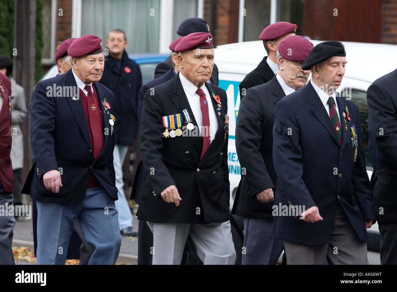 War veterans pays their respect at Remembrance Sunday Service Stock ...