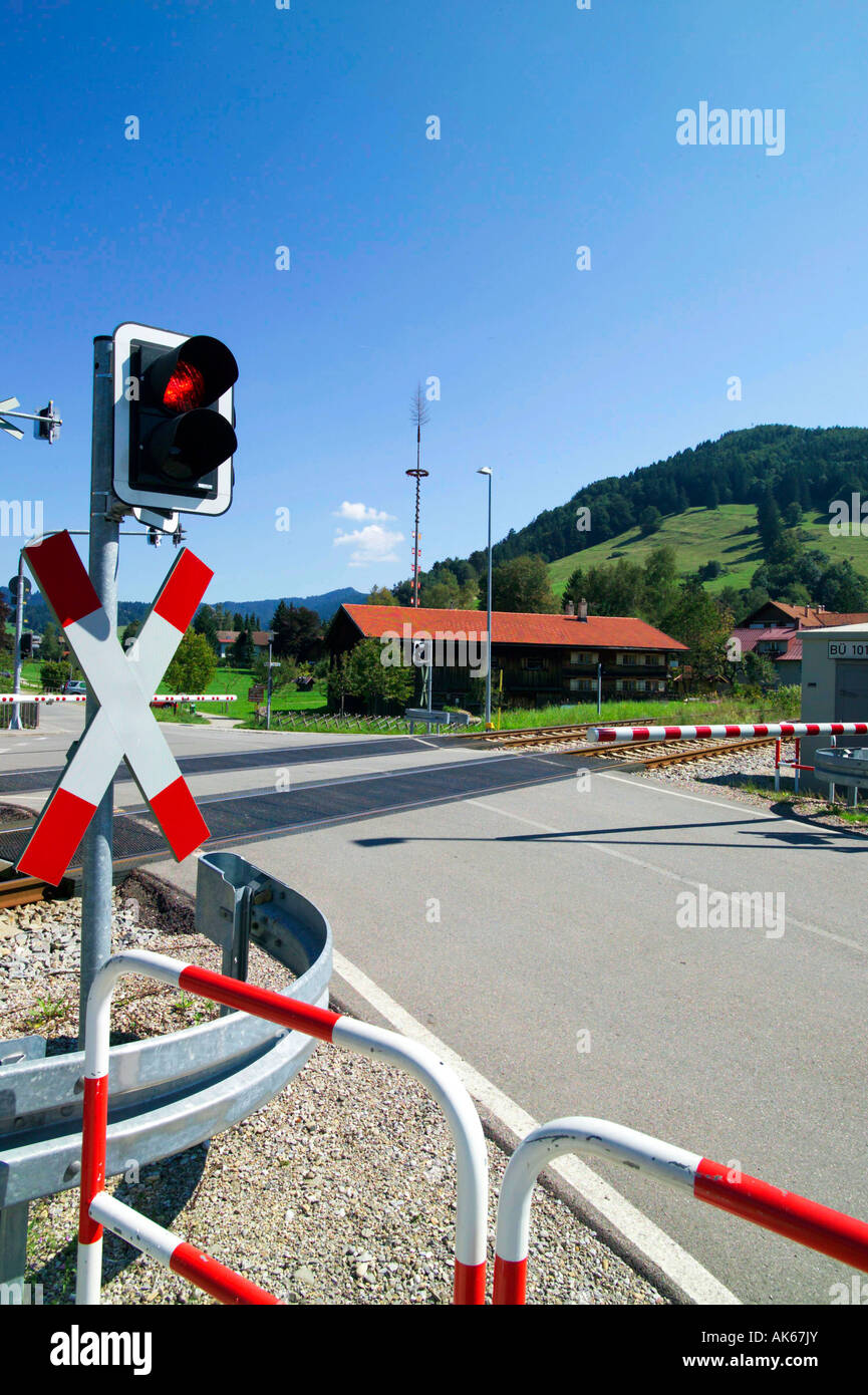 Railway level crossing Stock Photo - Alamy