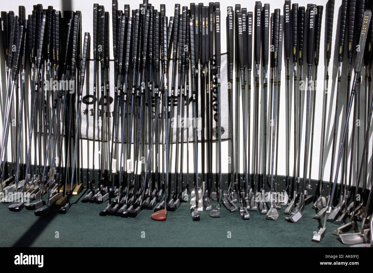 putter display shop window Stock Photo - Alamy