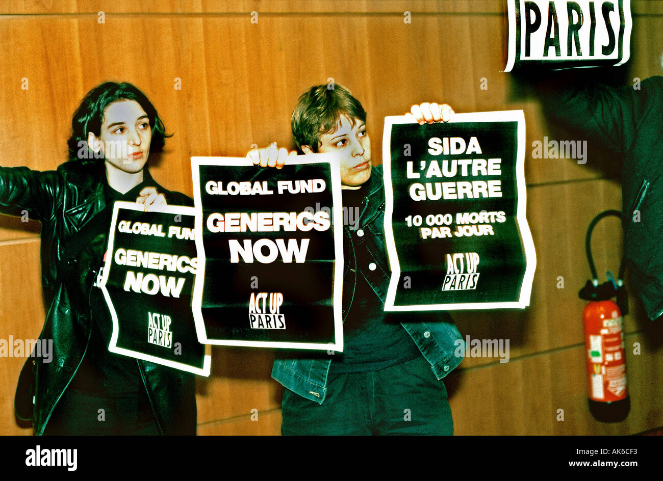Paris, Female Militants of ONG Association fighting AIDS "Act Up Paris ...