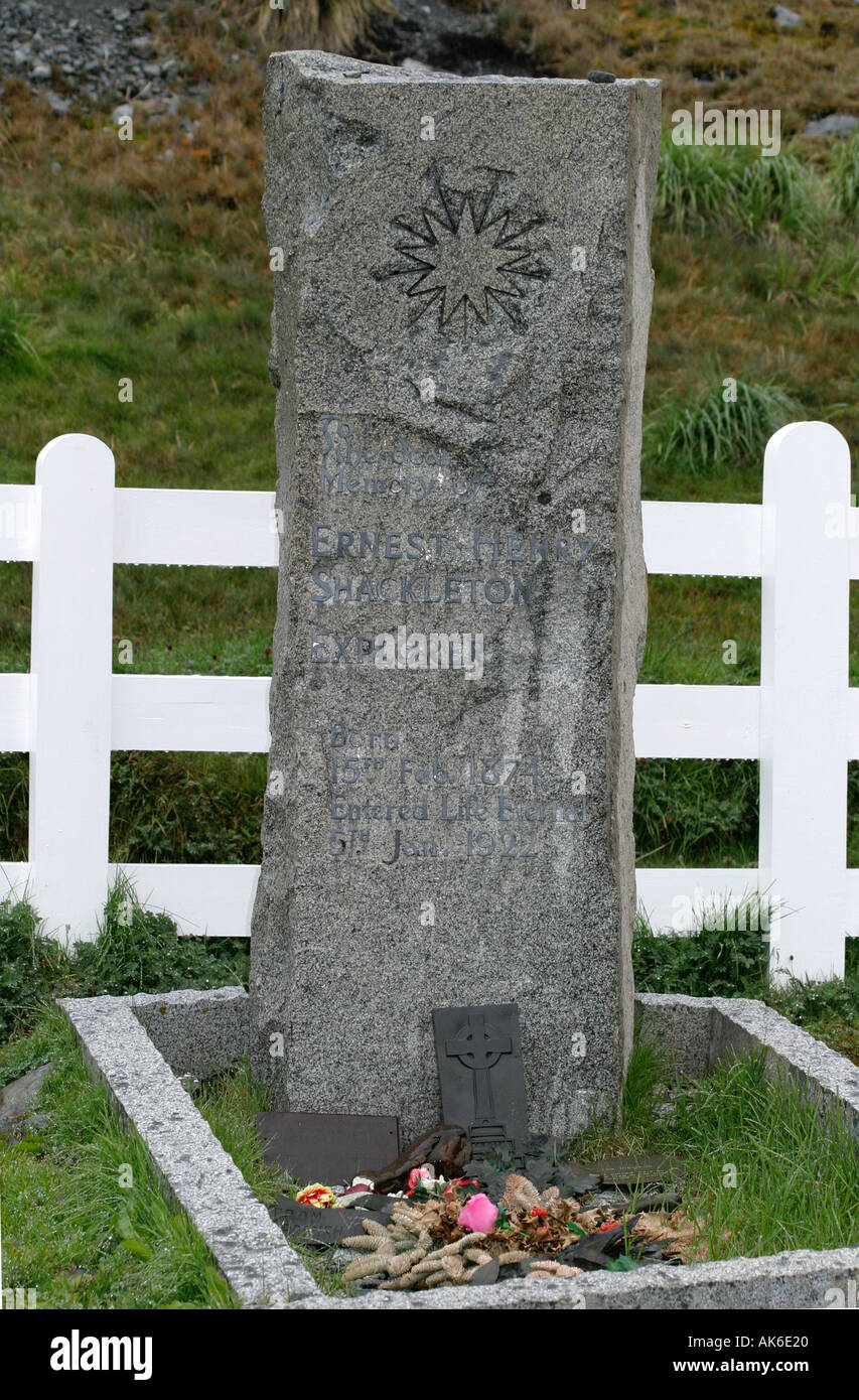 Memorial to Shackleton the great Antarctic Explorer and hero on South ...