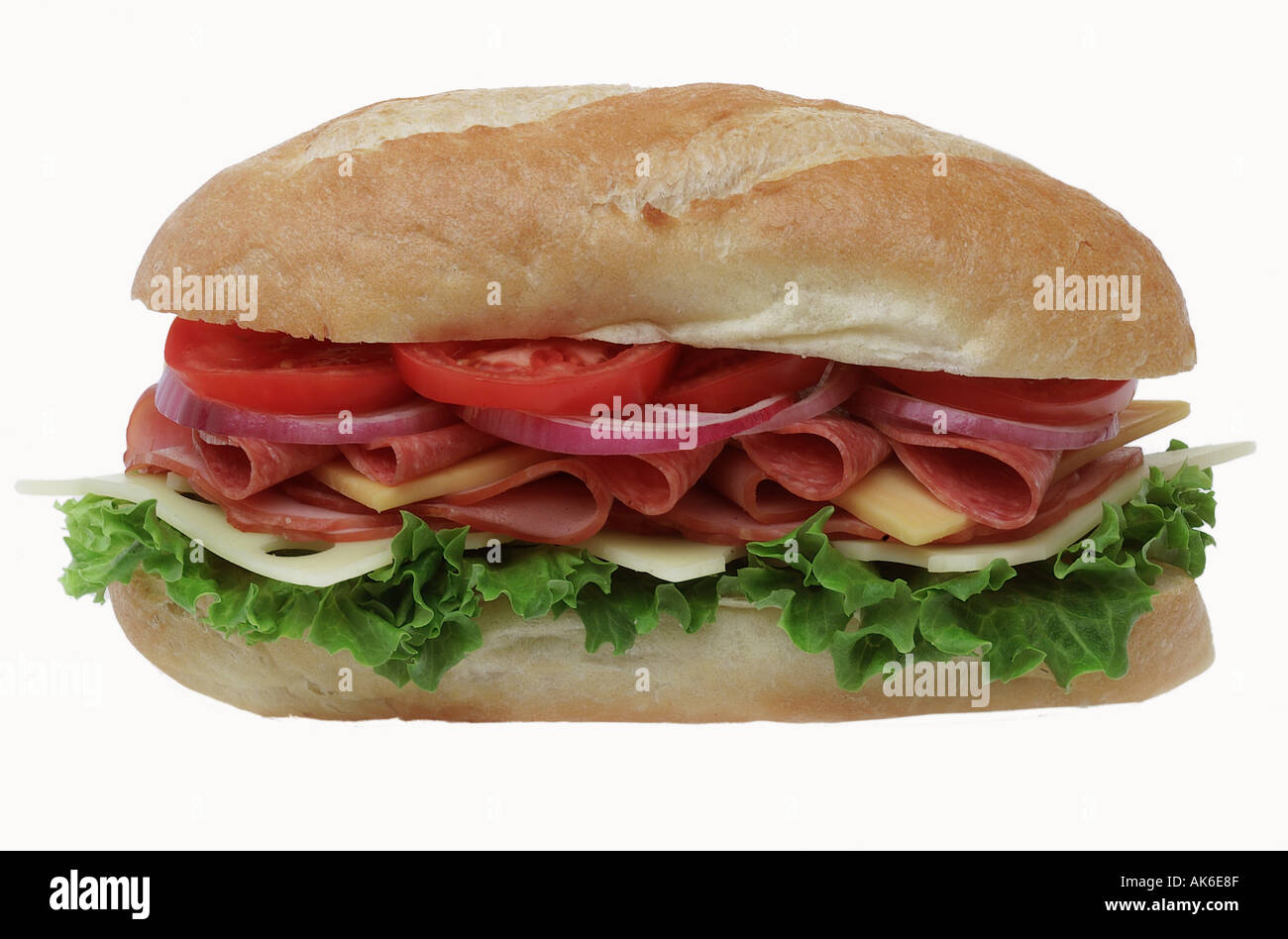 Overstuffed Submarine or hero sandwich silhouetted on white background ...