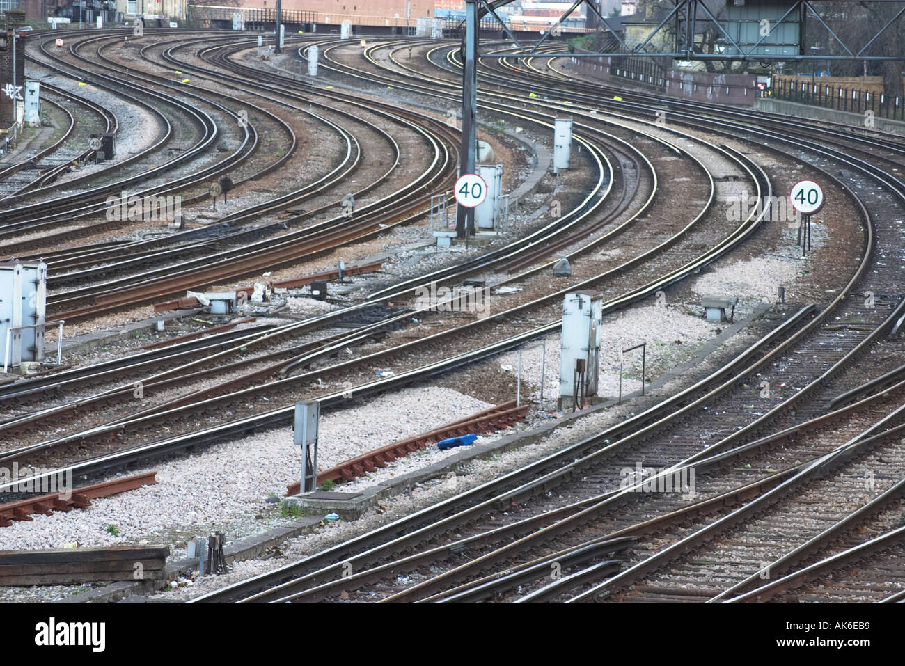 Train tracks in London UK public transport commute rail railway Stock ...