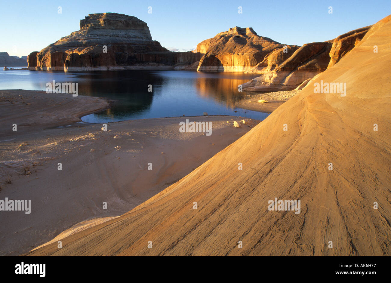 rock formation at a bay of Lake Powell Stock Photo - Alamy