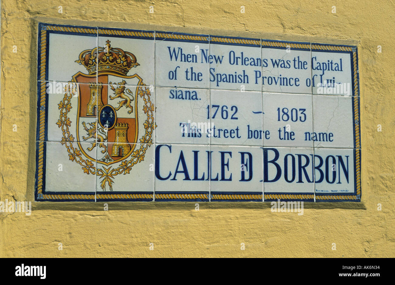 azulejo road sign made of tiles in the French Quarter Stock Photo - Alamy