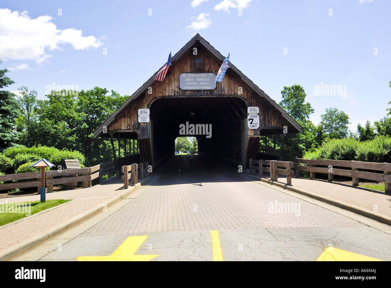Largest covered bridge in Michigan MI Stock Photo - Alamy