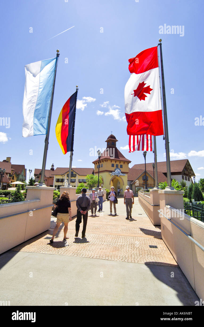 German American Canadian flags in Frankenmuth Michigan MI Stock Photo ...