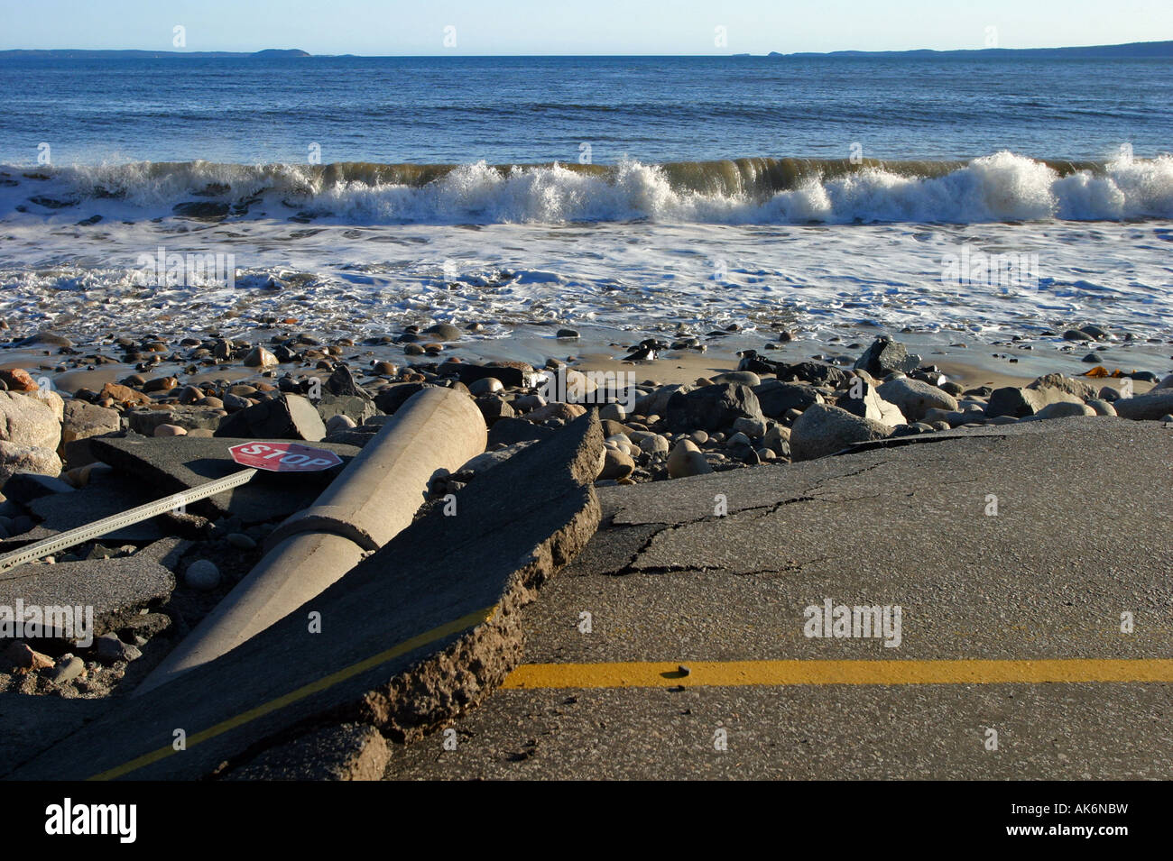 Culvert under washed out highway Hubbards Queensland beach area ...