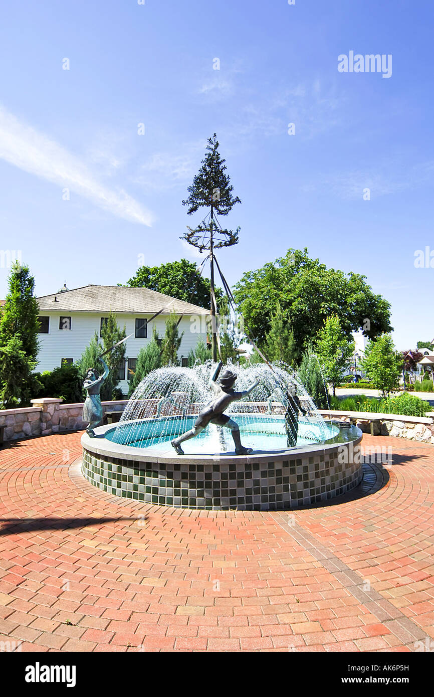 The childrens fountain at Frankenmuth Michigan MI Stock Photo - Alamy