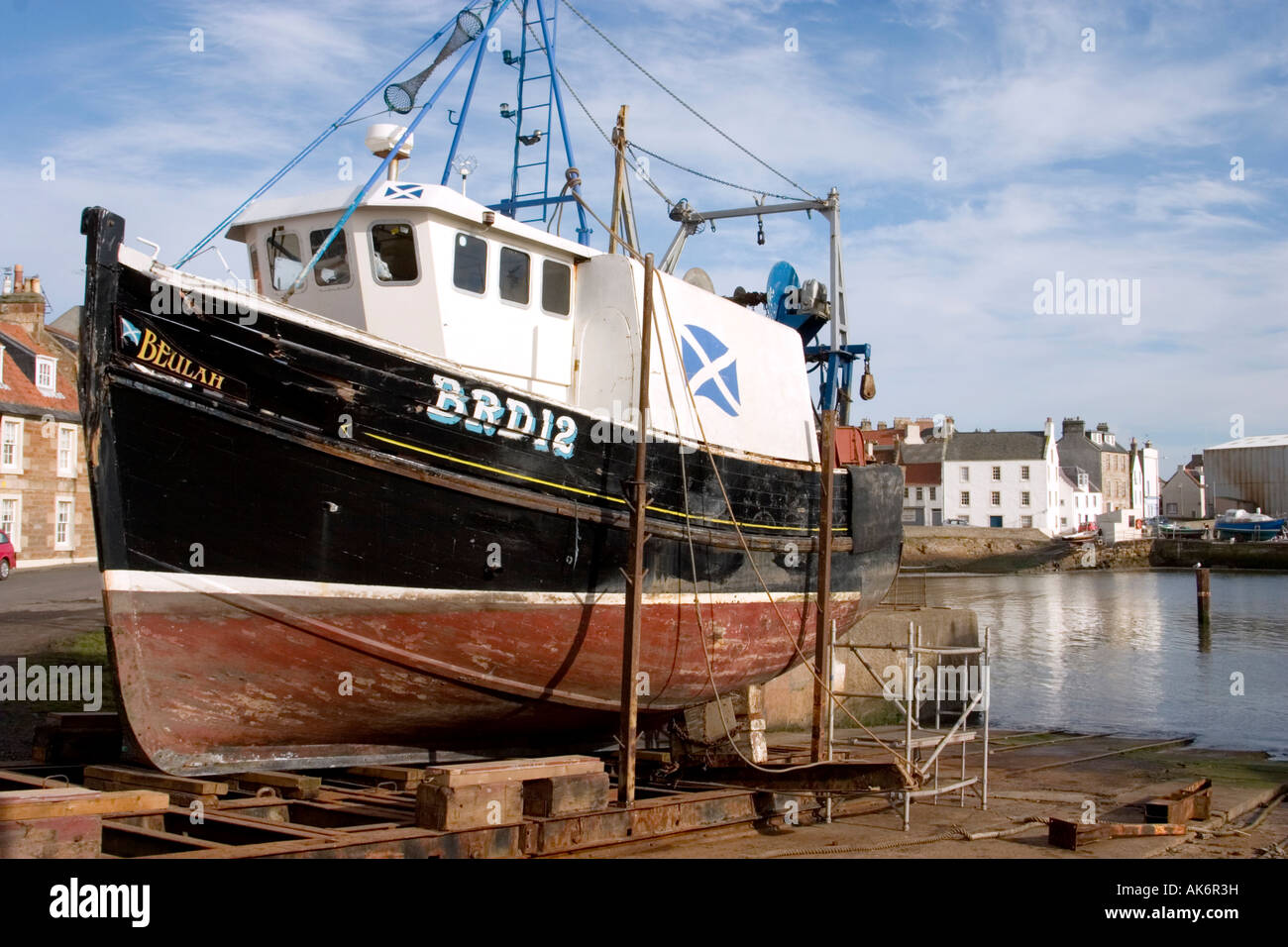 Fishing boat on slipway at St Monans in Fife, Scotland Stock Photo - Alamy
