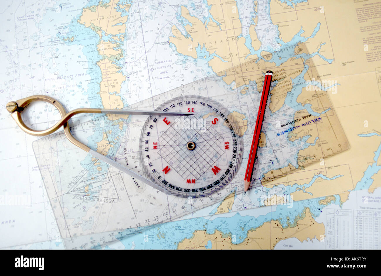 Nautical map of the Scottish Hebridean Isles with navigational ...