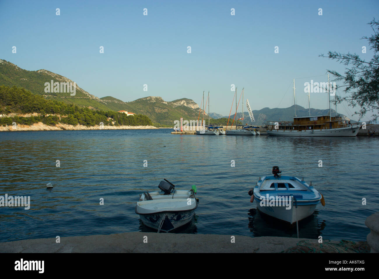 Trstenik village harbour in central hi-res stock photography and images ...