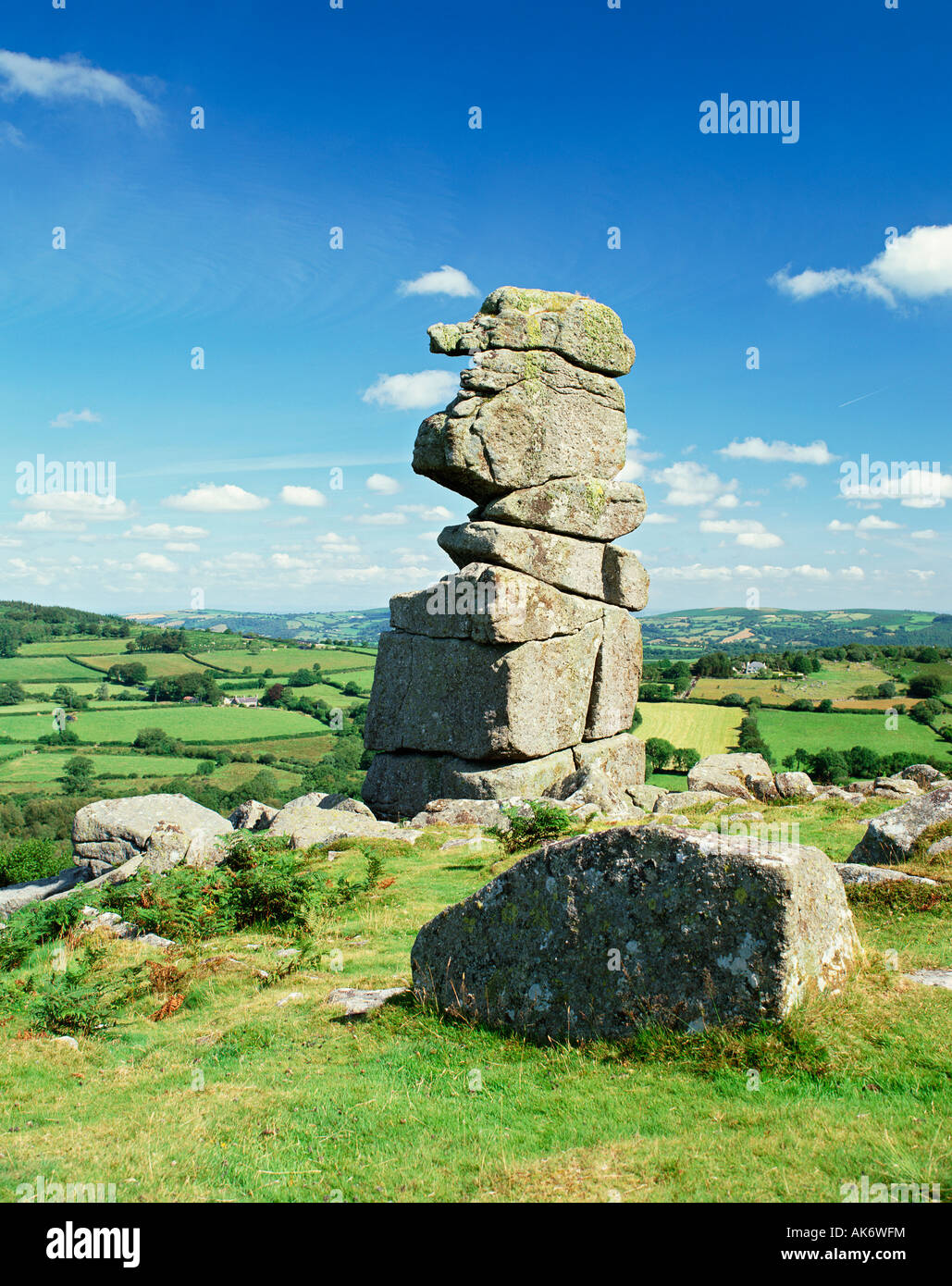 GB DEVON DARTMOOR NATIONAL PARK BOWERMAN'S NOSE: HAYNE DOWN Stock Photo ...
