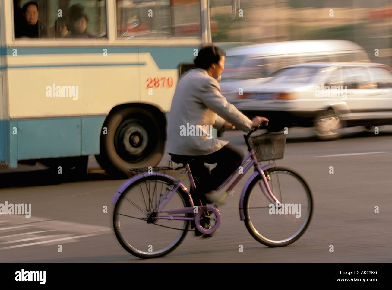 Asia, China, Beijing. Cyclist Stock Photo - Alamy