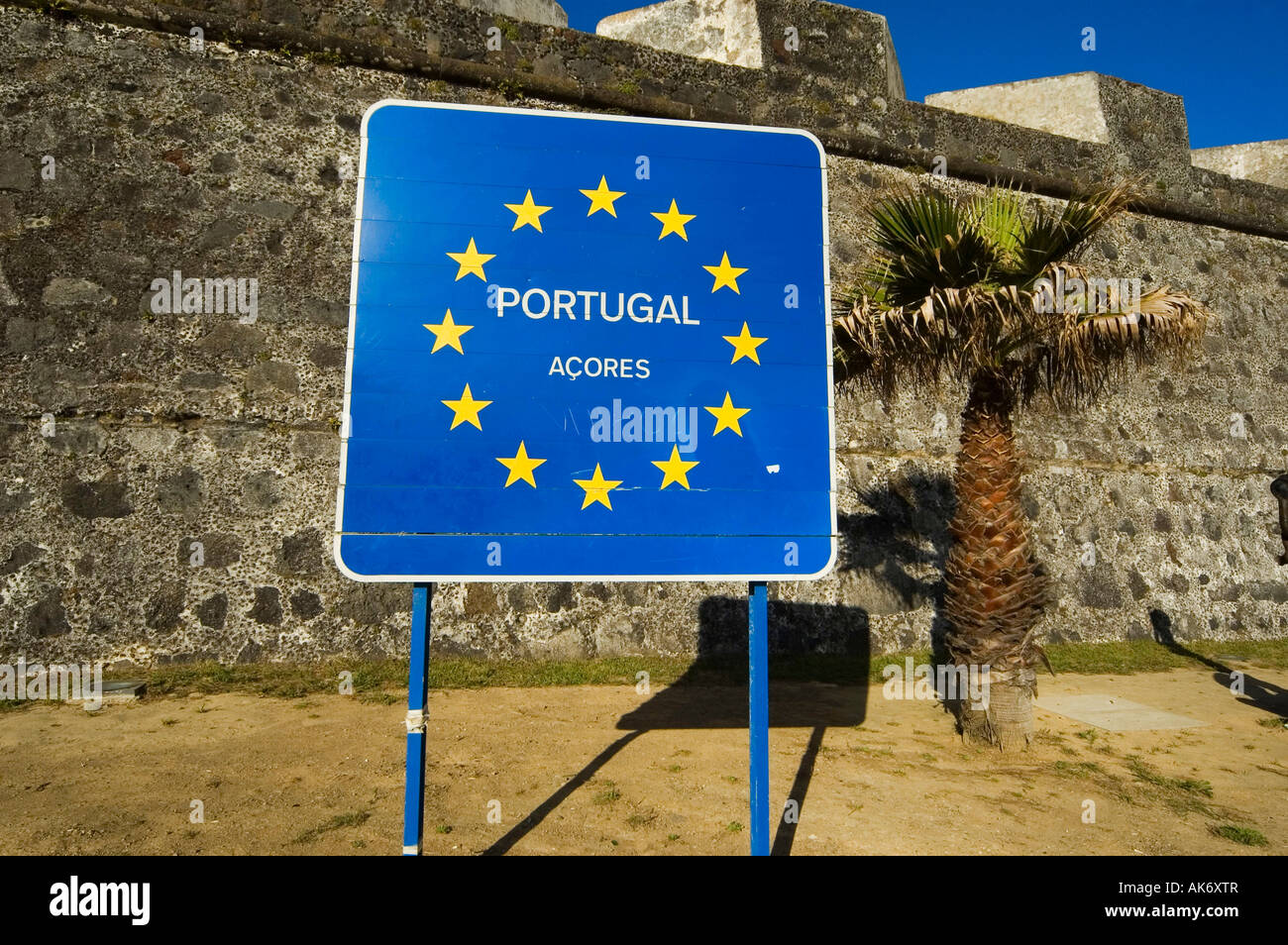 Sign Portugal Azores Stock Photo - Alamy