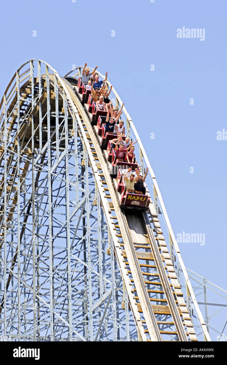 People having fun in a rollercoaster hi-res stock photography and ...