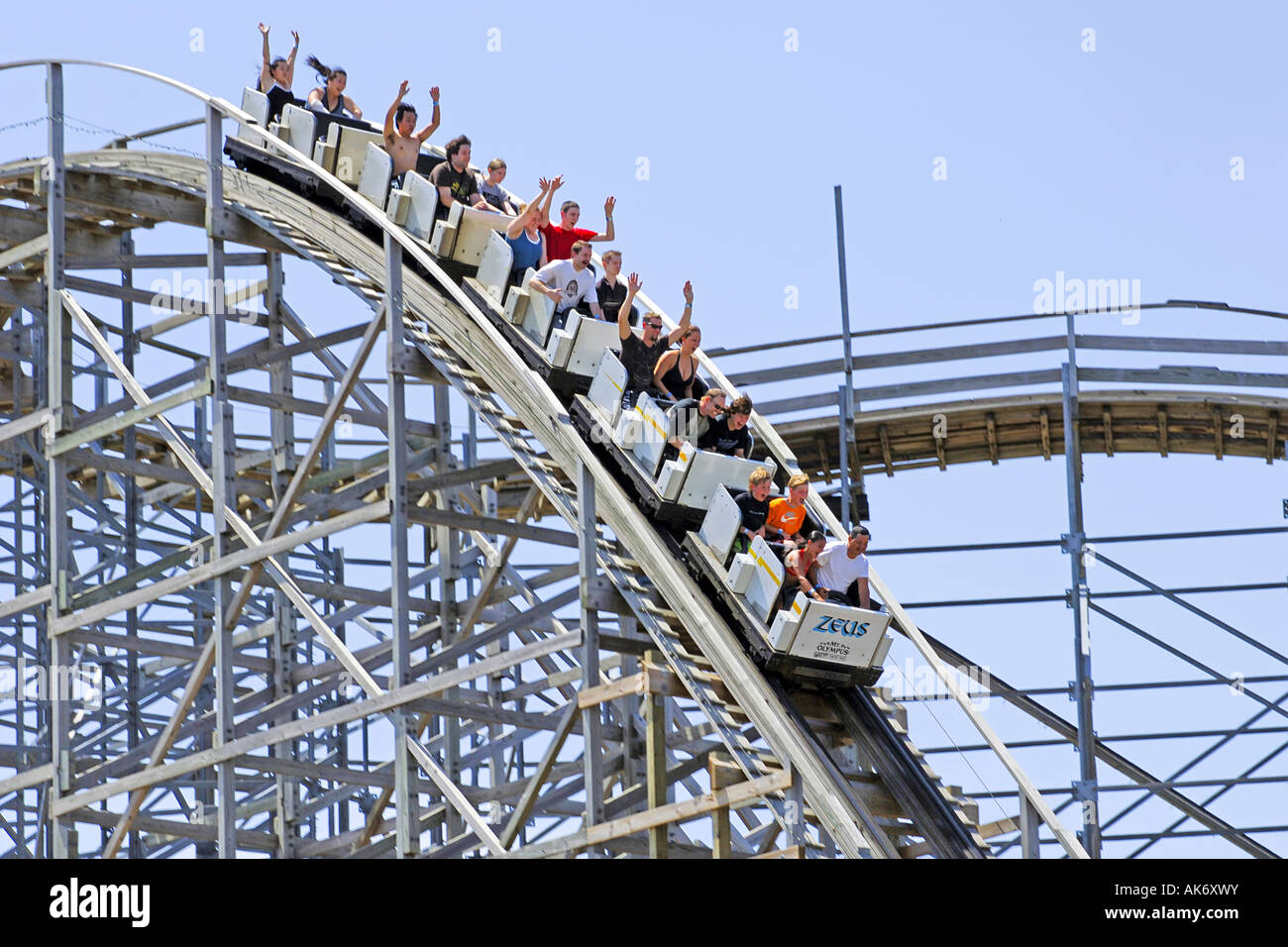 People having fun in a rollercoaster hi-res stock photography and ...