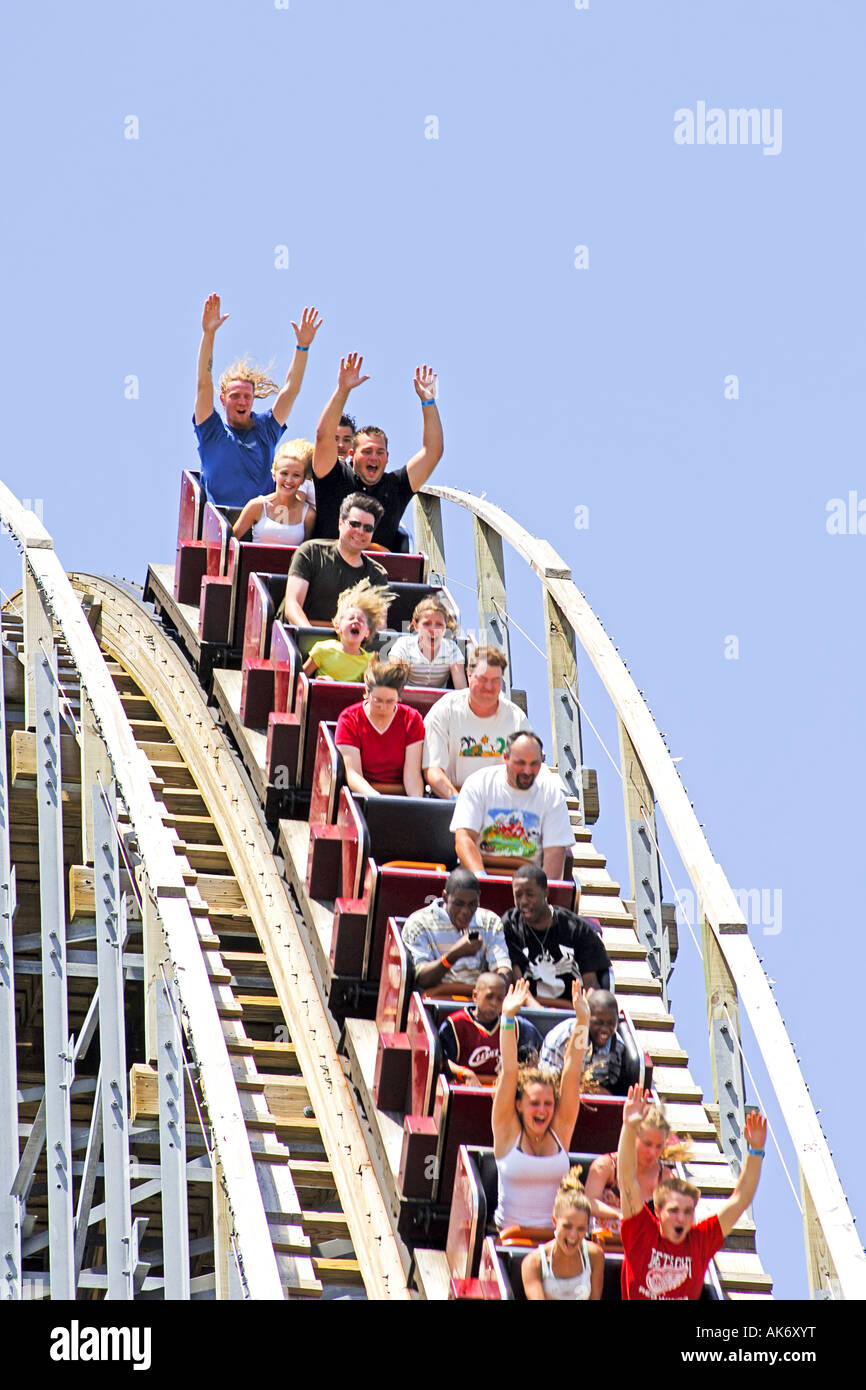 People having fun in a rollercoaster hi-res stock photography and ...