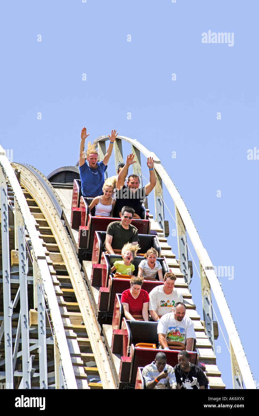 People having fun in a rollercoaster hi-res stock photography and ...