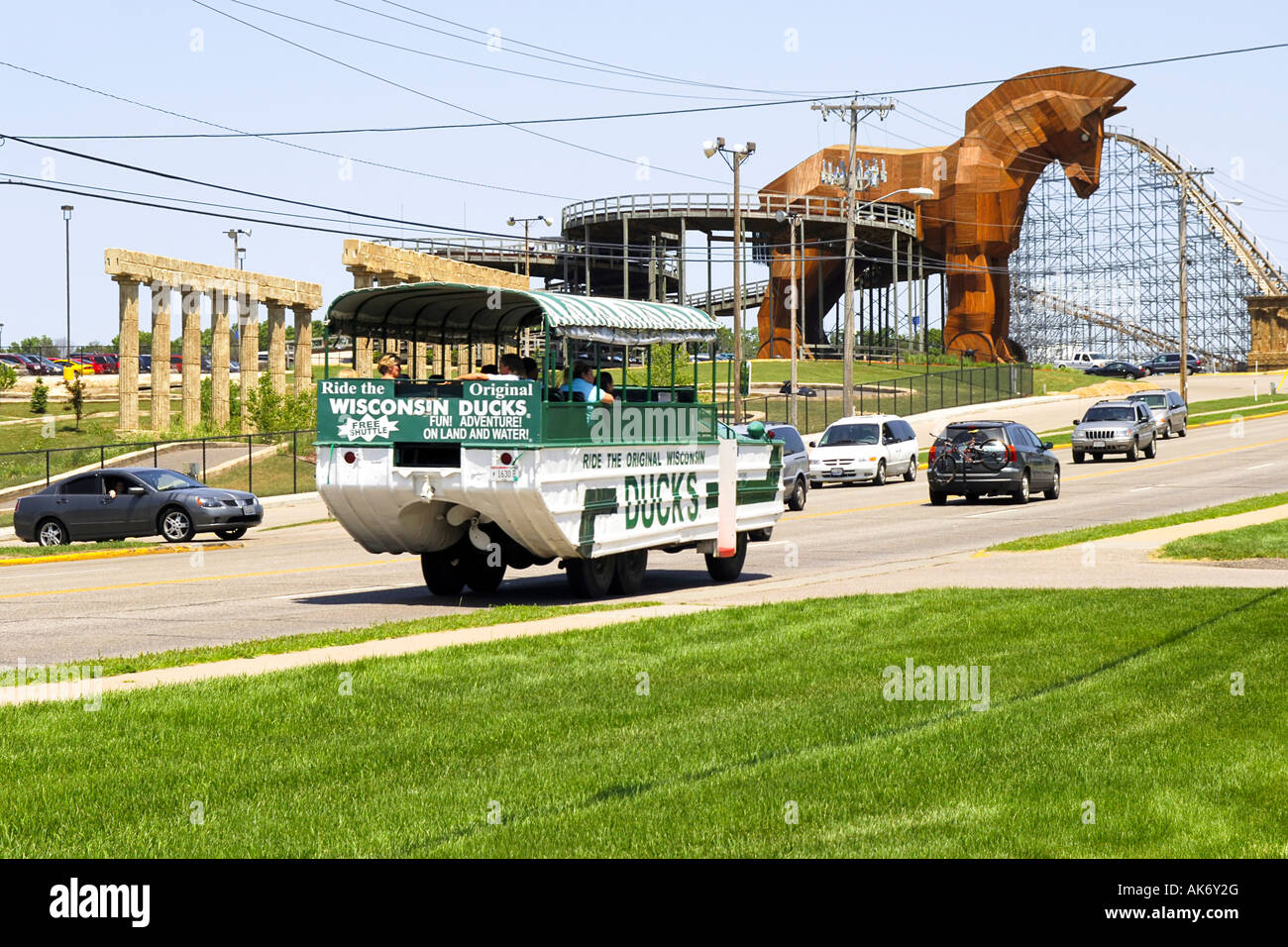 The one and only original Wisconsin Ducks tourist rides around the ...