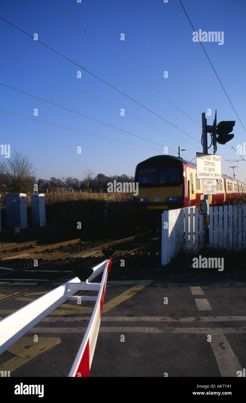 Network rail automatic half barrier crossing hi-res stock photography and images - Alamy
