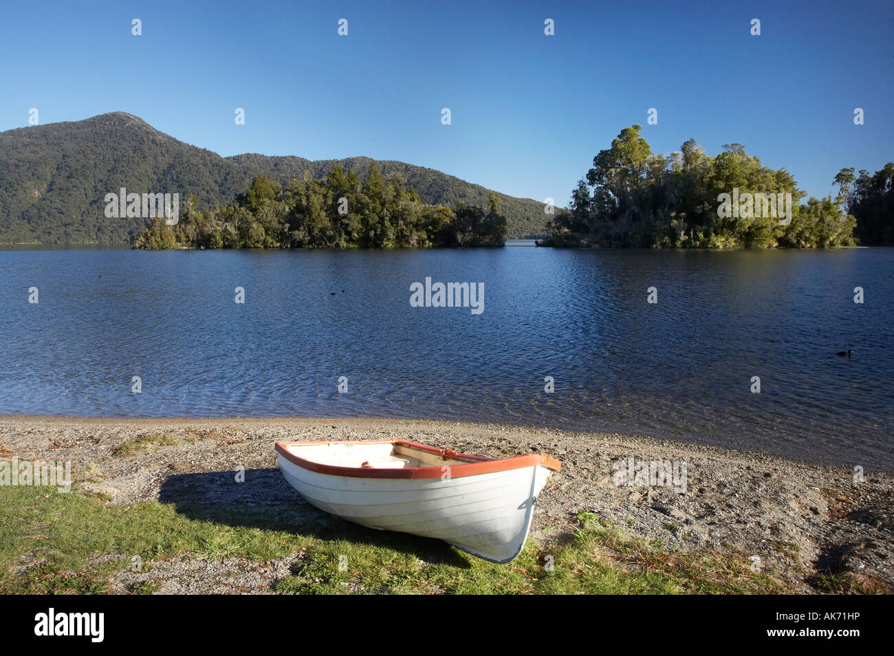 Dinghy Hans Bay Lake Kaniere West Coast South Island New Zealand Stock ...