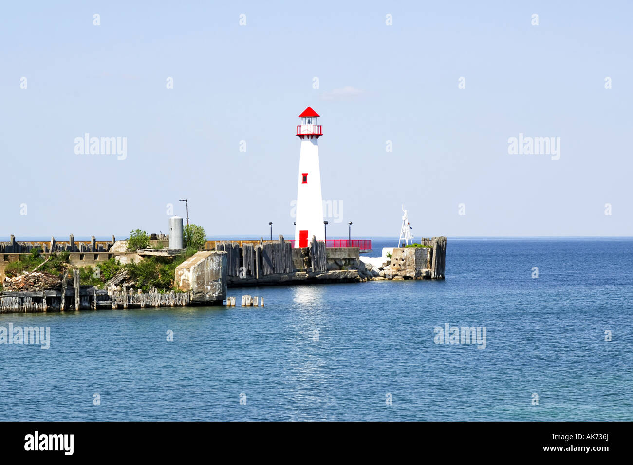 The Lighthouse at Saint Ignace in the Upper Penninsula Michigan MI ...