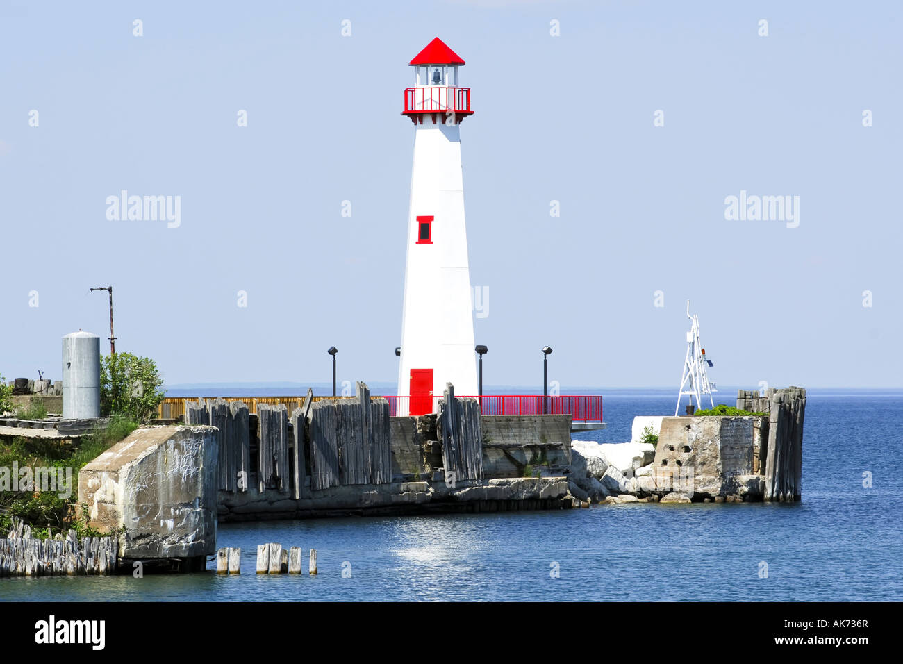 The Lighthouse at Saint Ignace in the Upper Penninsula Michigan MI ...