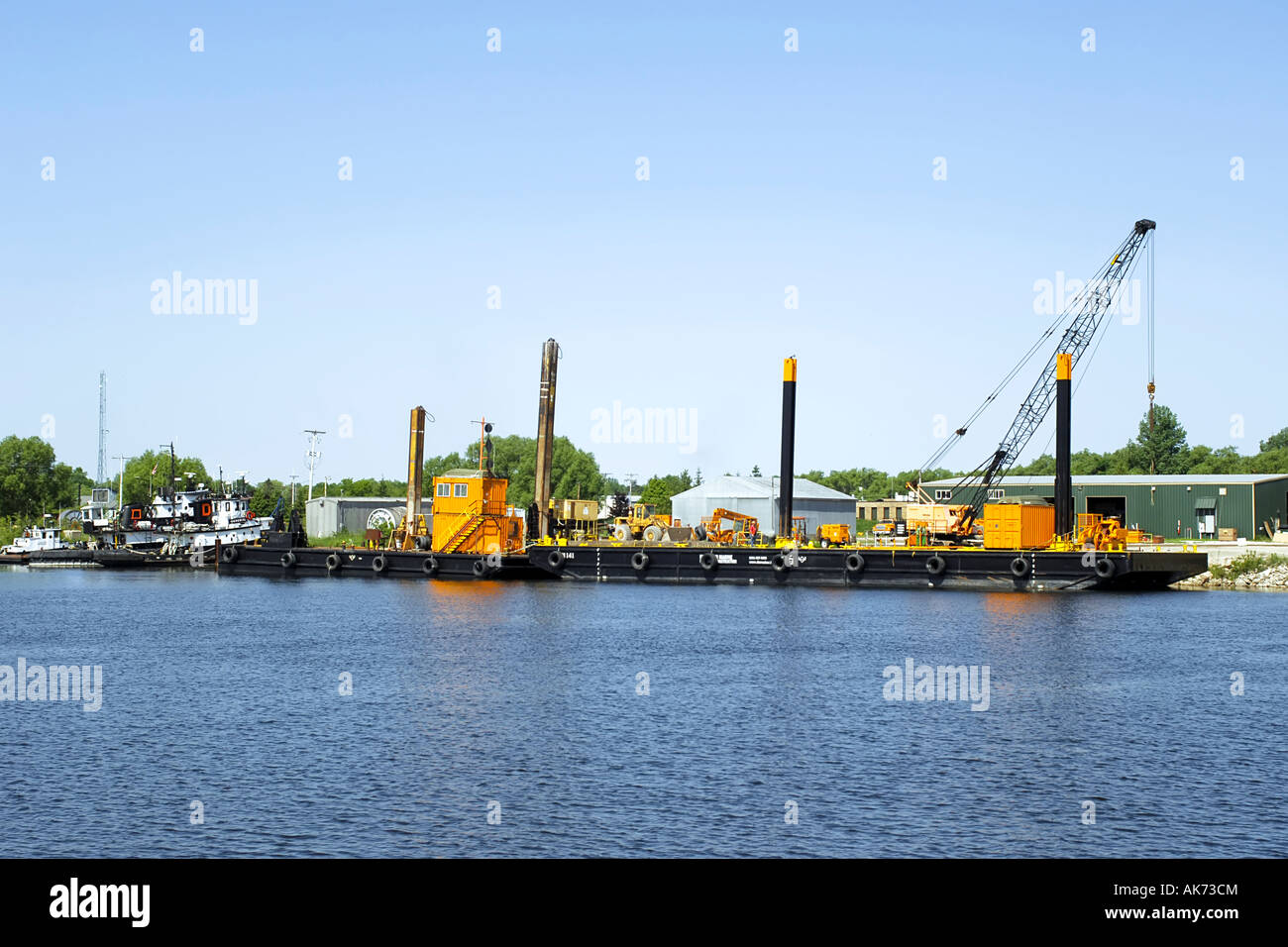 The commercial port of Mackinaw City in the Upper Penninsula of ...