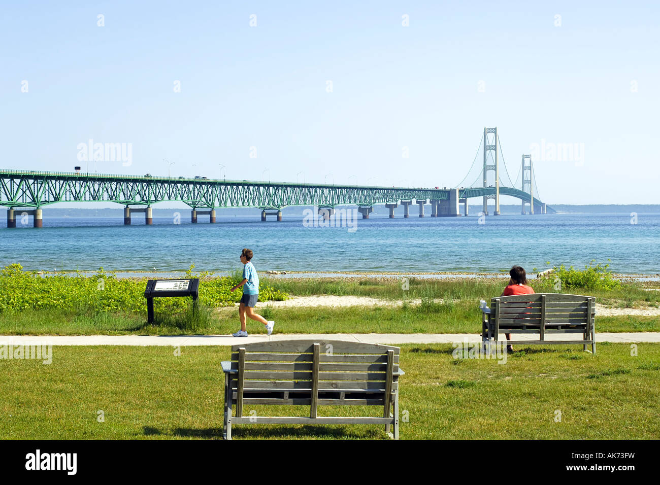 The Mackinac Suspension Bridge from Saint Ignace to Mackinaw City ...