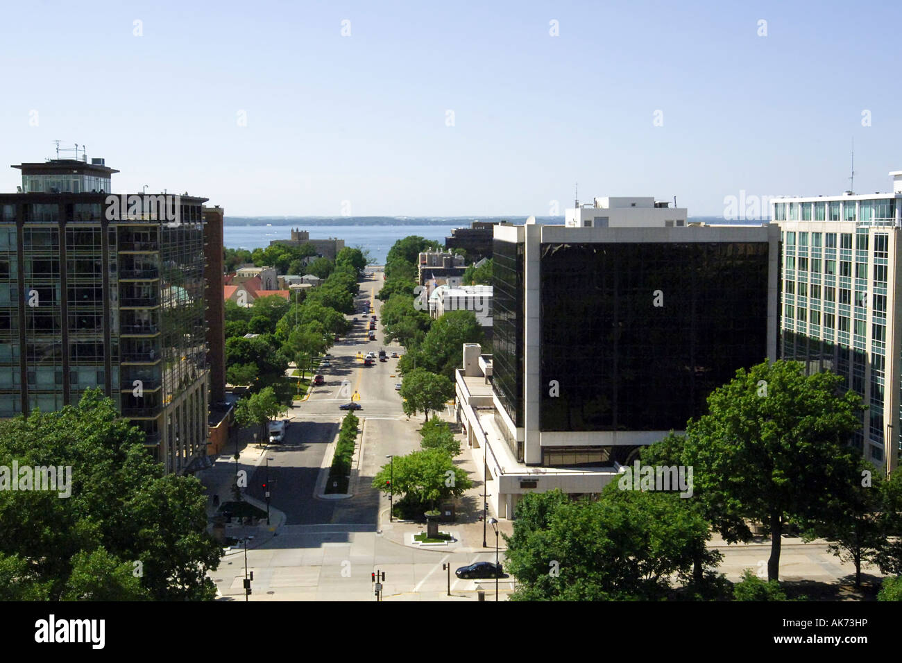 Aerial view downtown madison wisconsin hi-res stock photography and ...